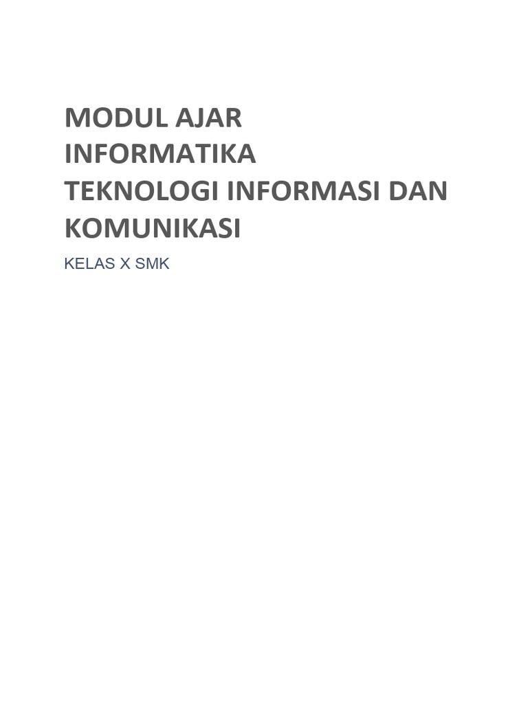 Modul Ajar Informatika 1 - Tik | PDF