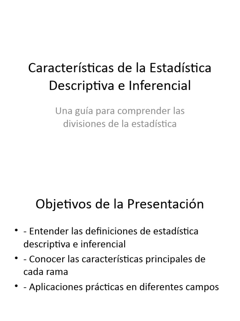 Presentacion Estadistica Descriptiva Inferencial | PDF | Estadísticas | Estadísticas descriptivas