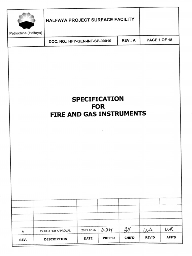 Fire and Gas Detector Specifications | PDF | Specification (Technical ...