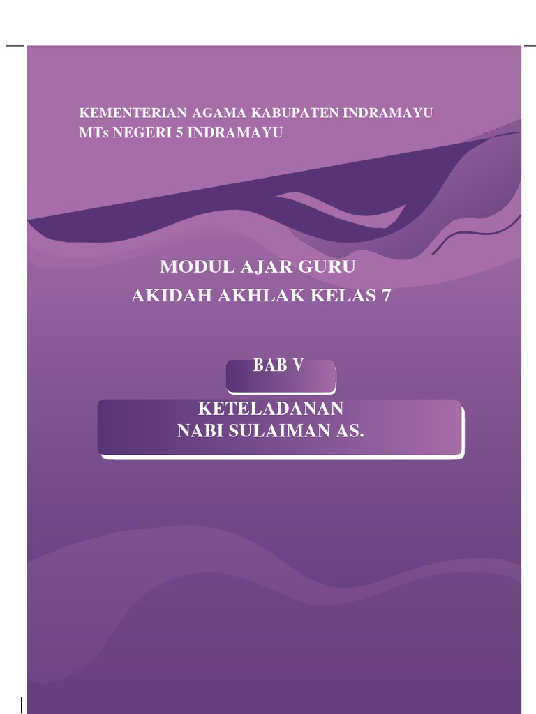 MODUL AKIDAH AKHLAK 7 BAB 5a | PDF