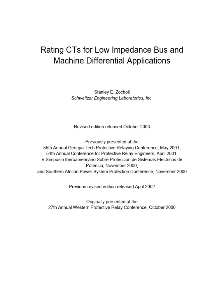 CT Ratings for Differential Protection | PDF | Circle | Electronic ...