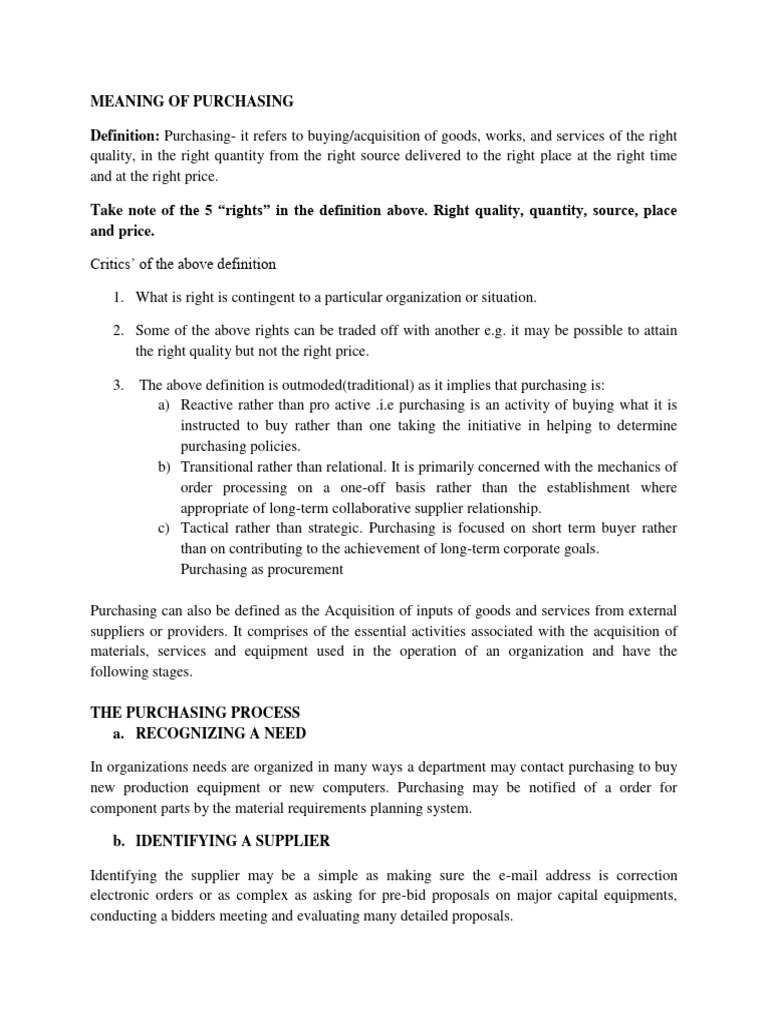 TOPIC 1 Introduction to Procurement | PDF | Procurement | Supply Chain TOPIC 1 Introduction to Procurement | PDF | Procurement | Supply Chain