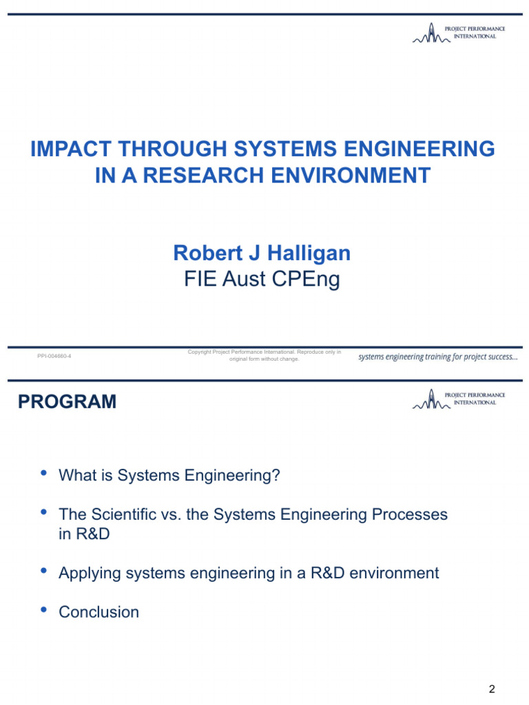PPI 004660 4 Impact Through Systems Engineering in A Research Environment | PDF | Systems ...