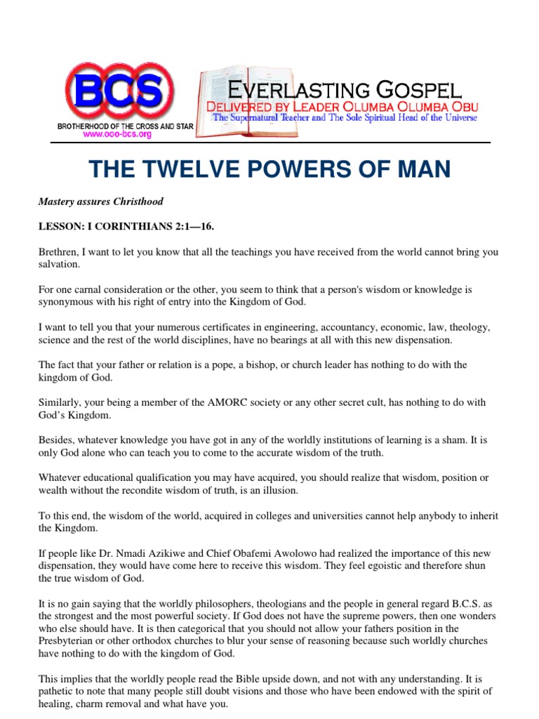The Twelve Powers of Man | PDF | Wisdom | Mercy