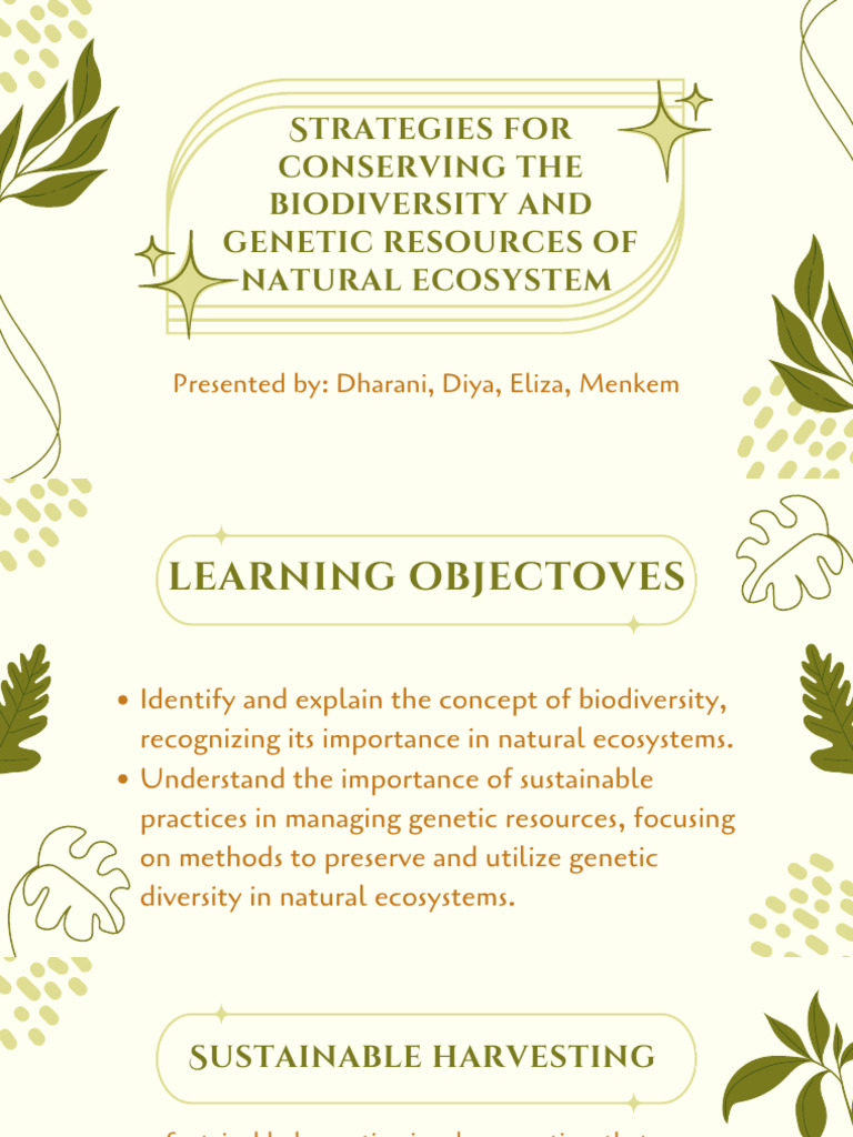 Strategies For Conserving The Biodiversity and Genetic Resources of ...