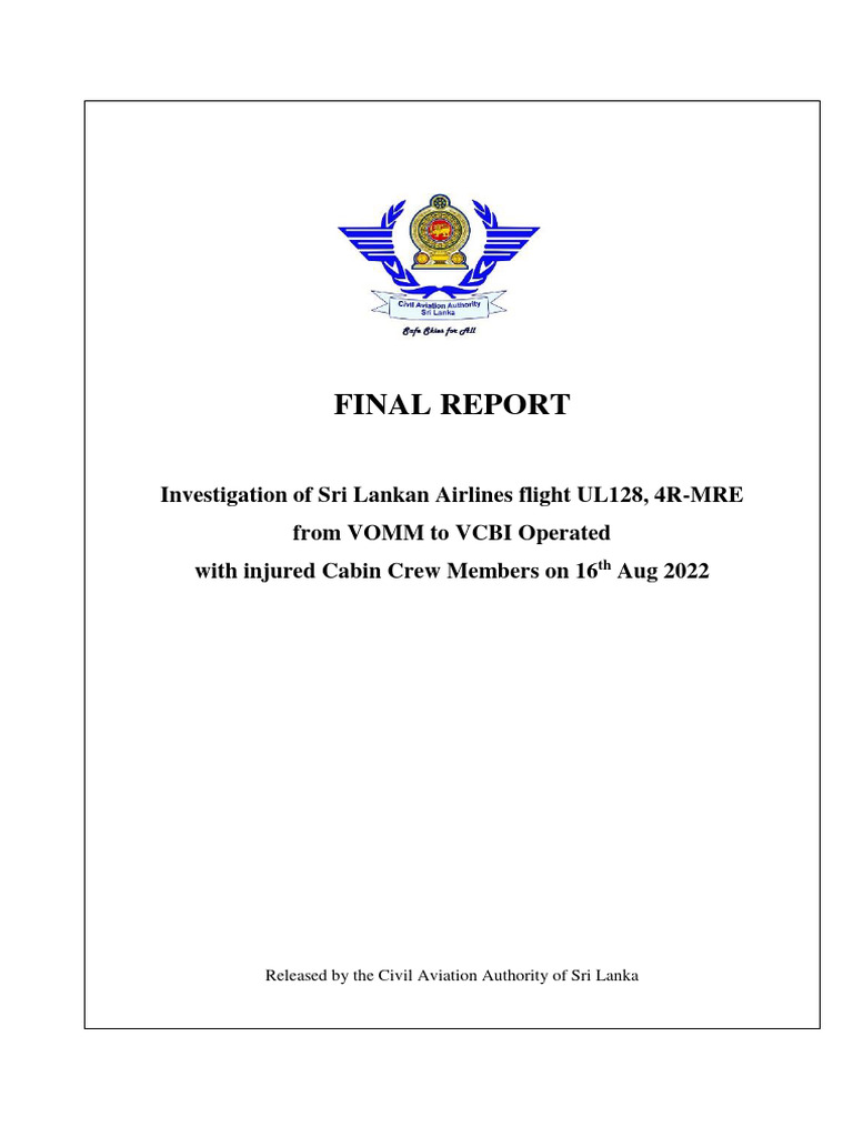 27 Final Report - Investigation of SLA UL 128A3204R-MRE On 16th Aug ...