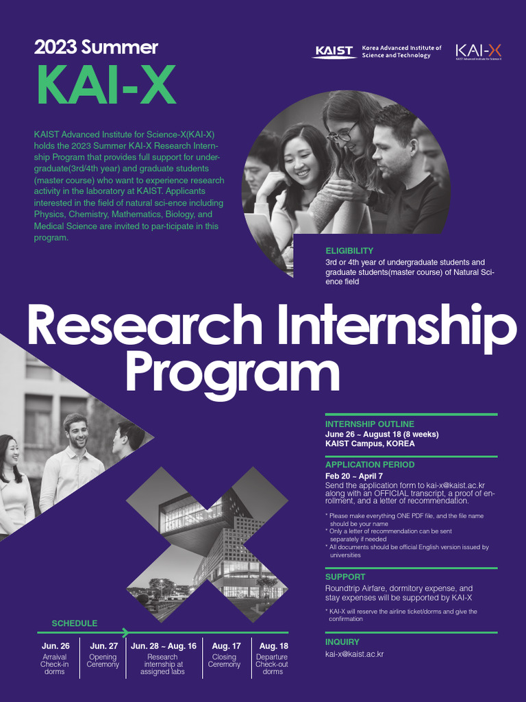 Web Poster - 2023 Summer KAI-X Research Internship Program | PDF | Science