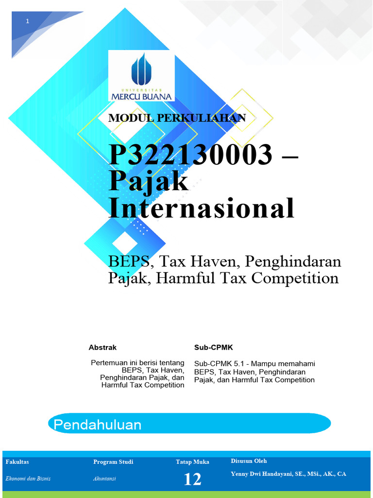 12 Modul - Pajak Internasional | PDF | Bisnis
