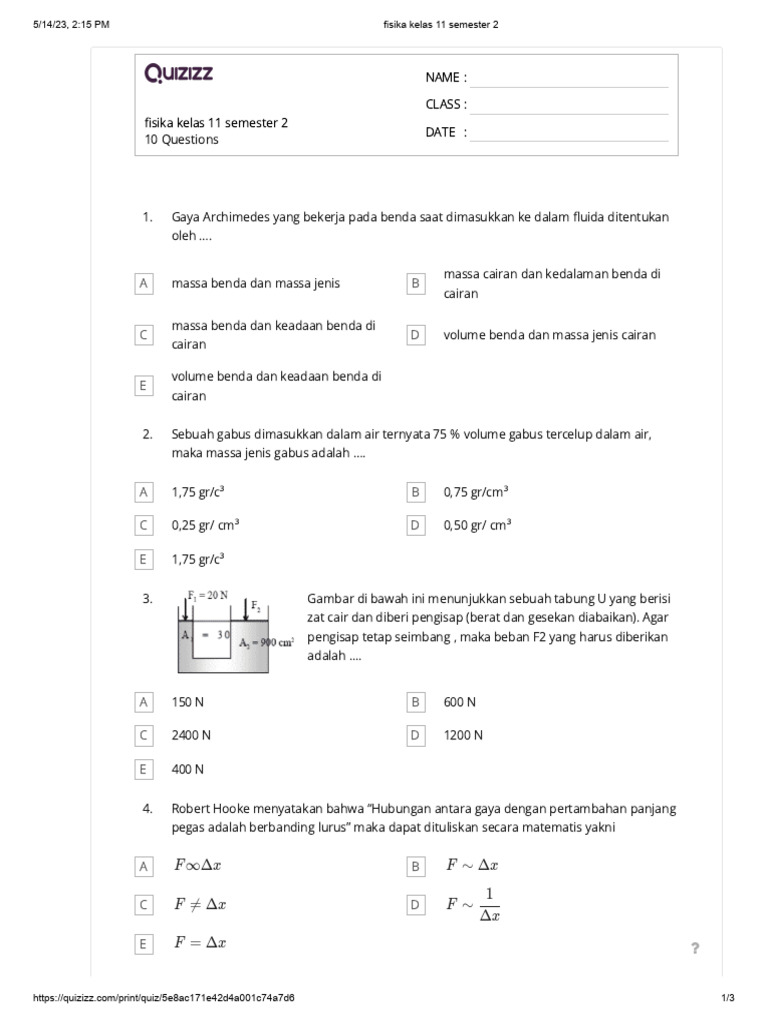 fisika kelas 11 semester 2 | PDF
