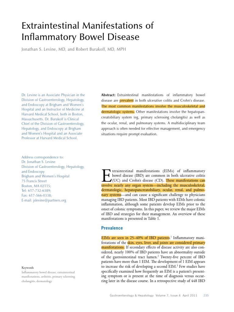 IBS Extraintestinal Manifestation | PDF | Inflammatory Bowel Disease ...