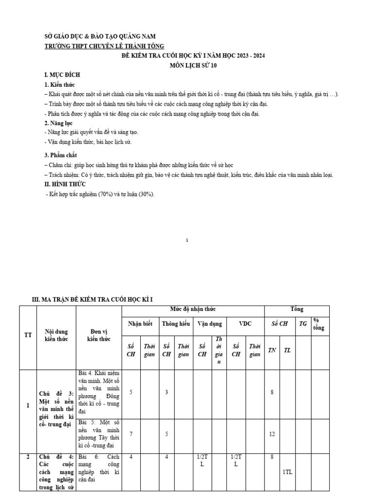 Ma Tran Dac Ta de KTCK I | PDF