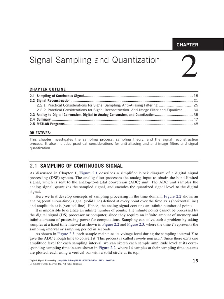 1 - Signal Sampling and Quantization - MP | PDF | Sampling (Signal Processing) | Analog To ...