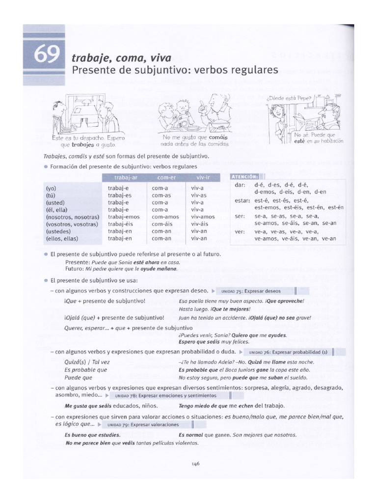Presente de Subjuntivo Gramatica Del Uso b1-b2 | PDF