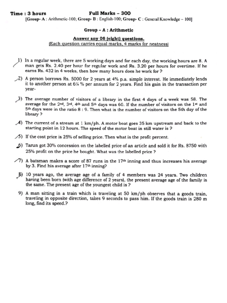 LDA Arithmetic Question PDF | PDF