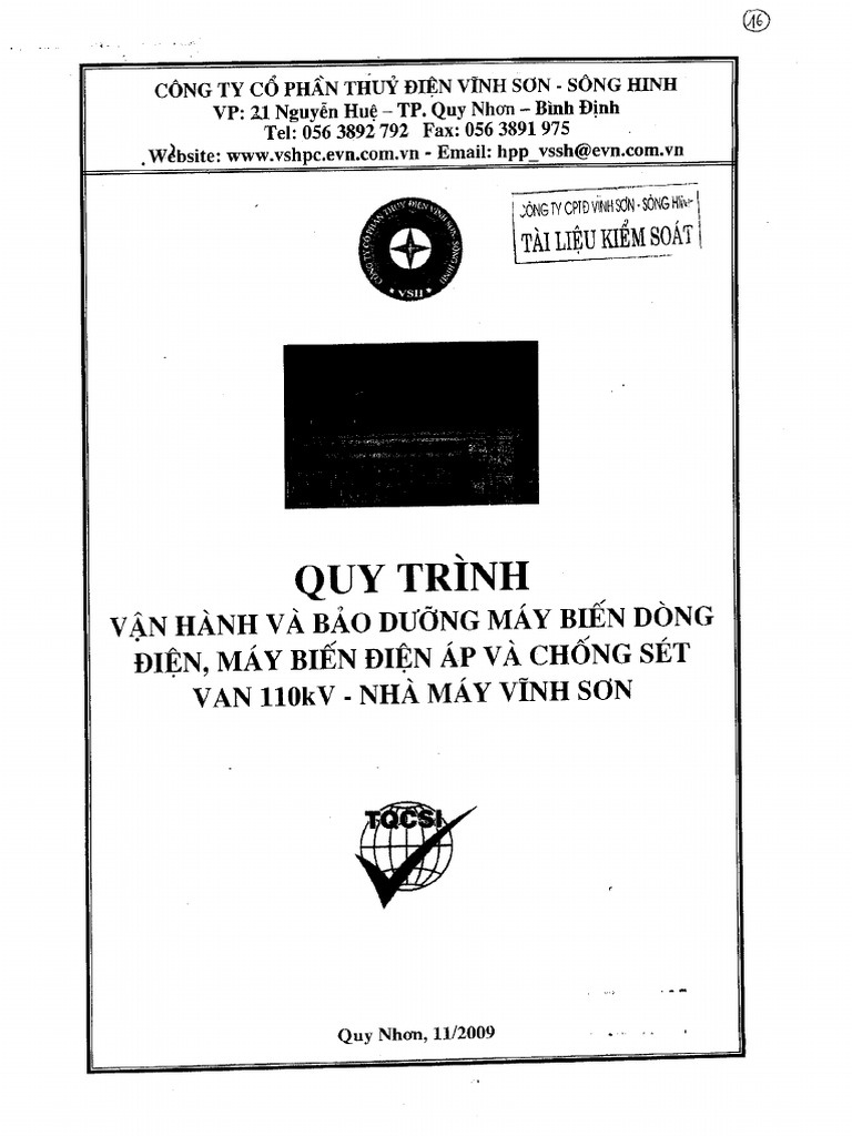 LIGVSH.11140 QT VH VA BD MAY BIEN DONG DIEN, MAY BIEN DIEN AP VA CSV 110kV | PDF