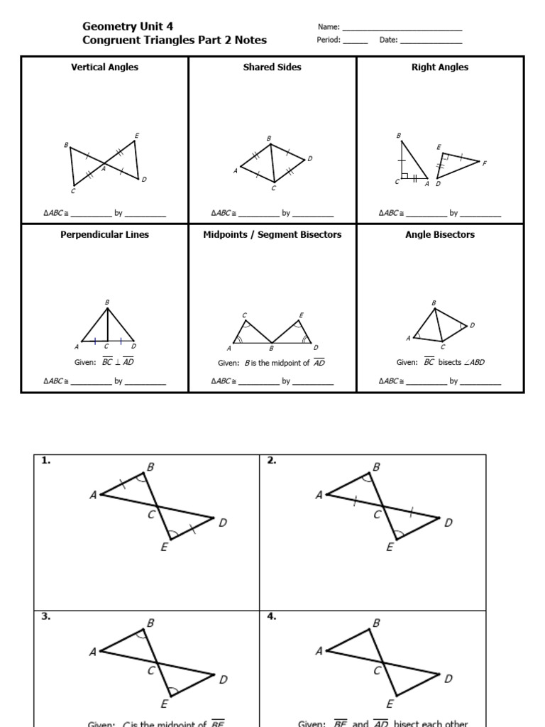 Congruent Triangles Study Guide | PDF | Geometric Shapes | Triangle ...