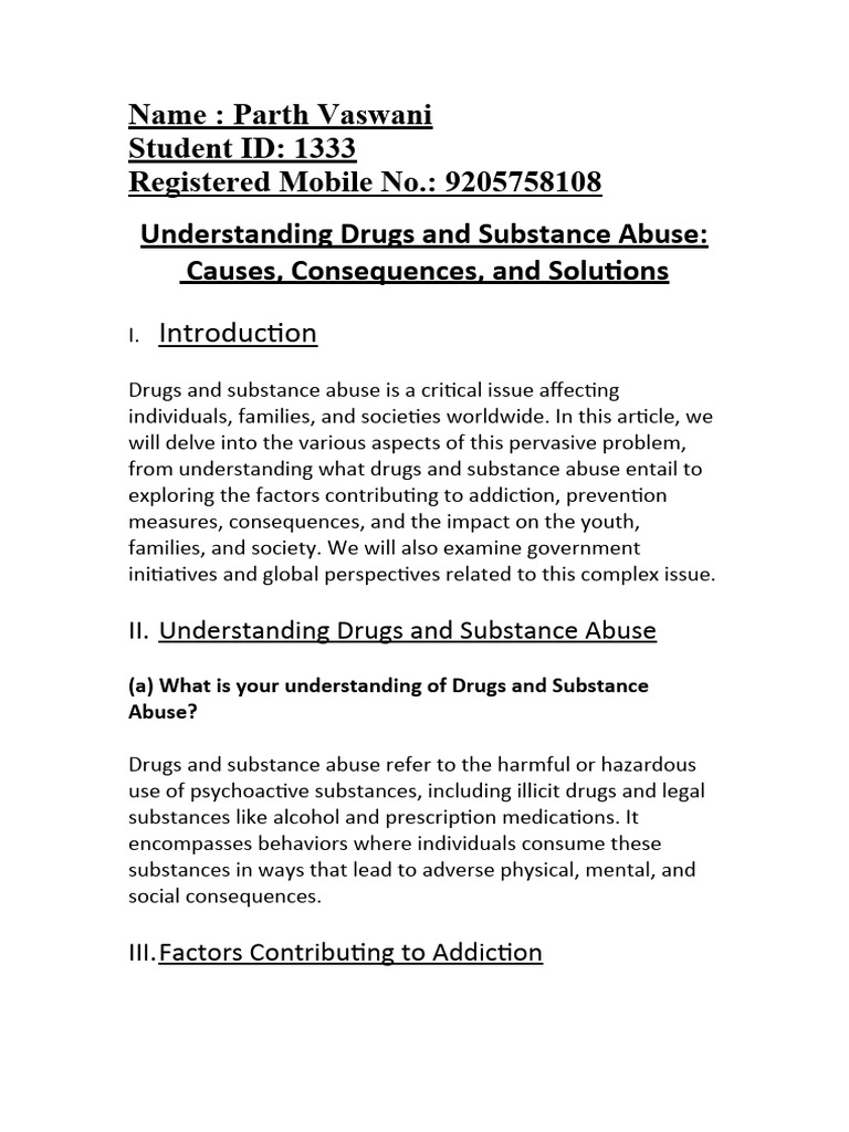 Substance Abuse Article | PDF | Substance Abuse | Mental Health