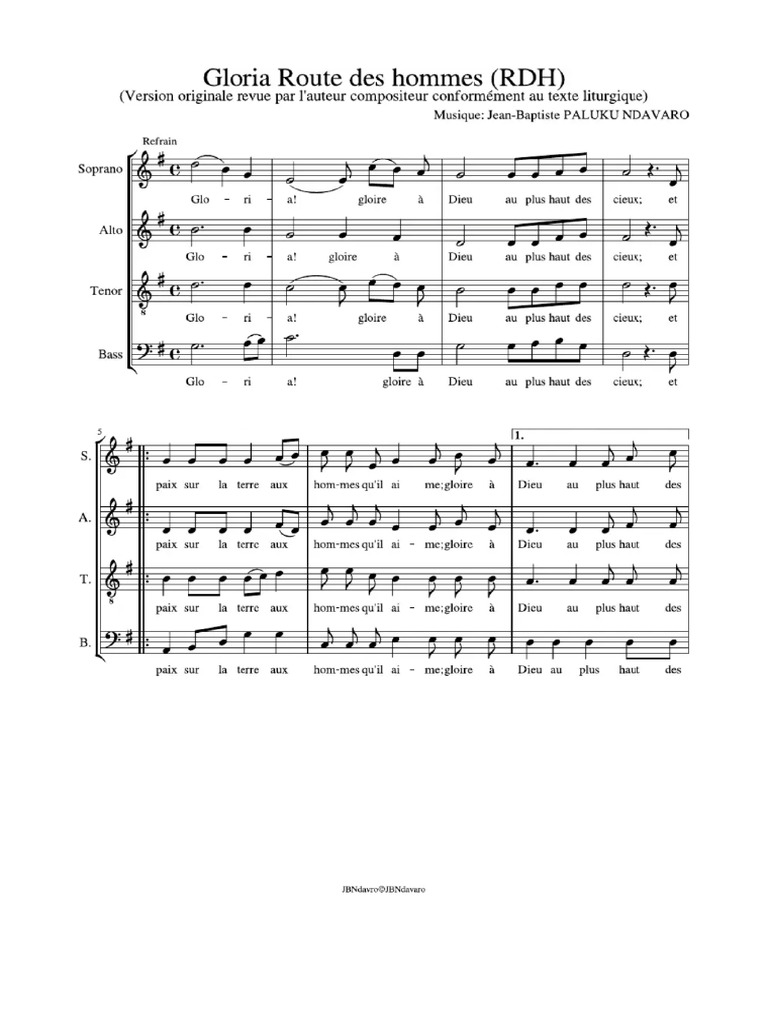 Gloria Messe Route Des Hommes | PDF