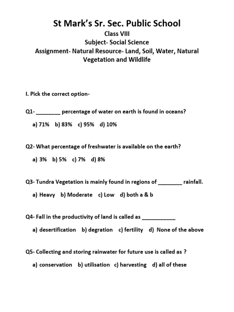 Class 8 Social Science Assignment | PDF | Soil | Grassland