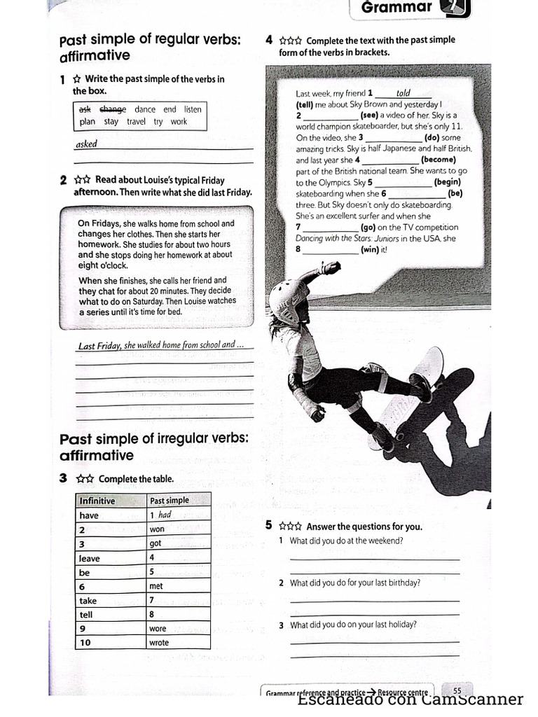 Reg and Irregular Verbs | PDF