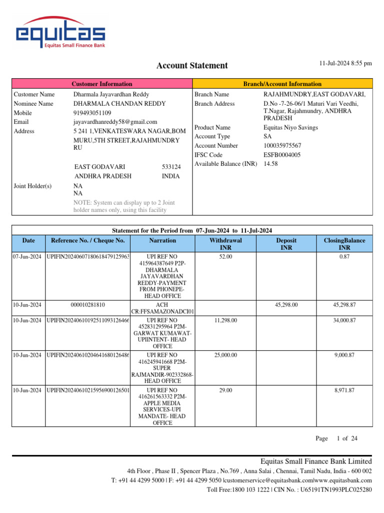 Statement | PDF | Cheque | Banks