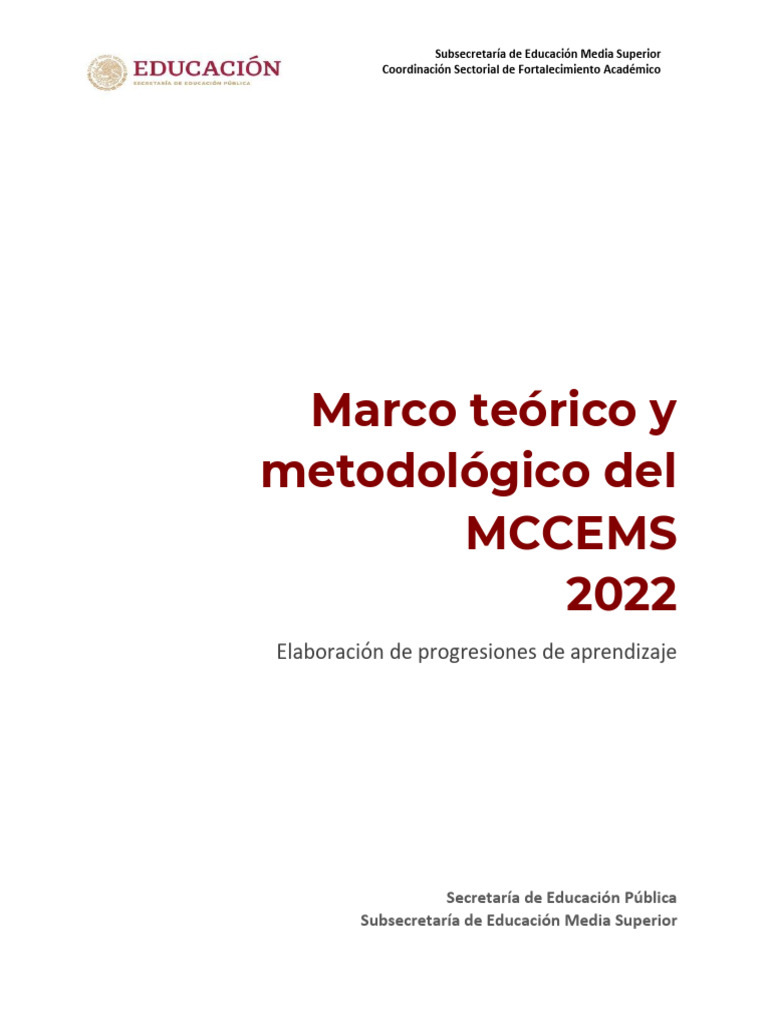 Marco Teorico y Metodologico Del MCCEMS 2022 | PDF | Enseñando | Aprendizaje