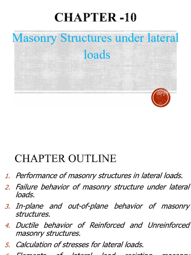 CH 10 Design of Mesonary Wall For Lateral Load | PDF | Fracture | Masonry