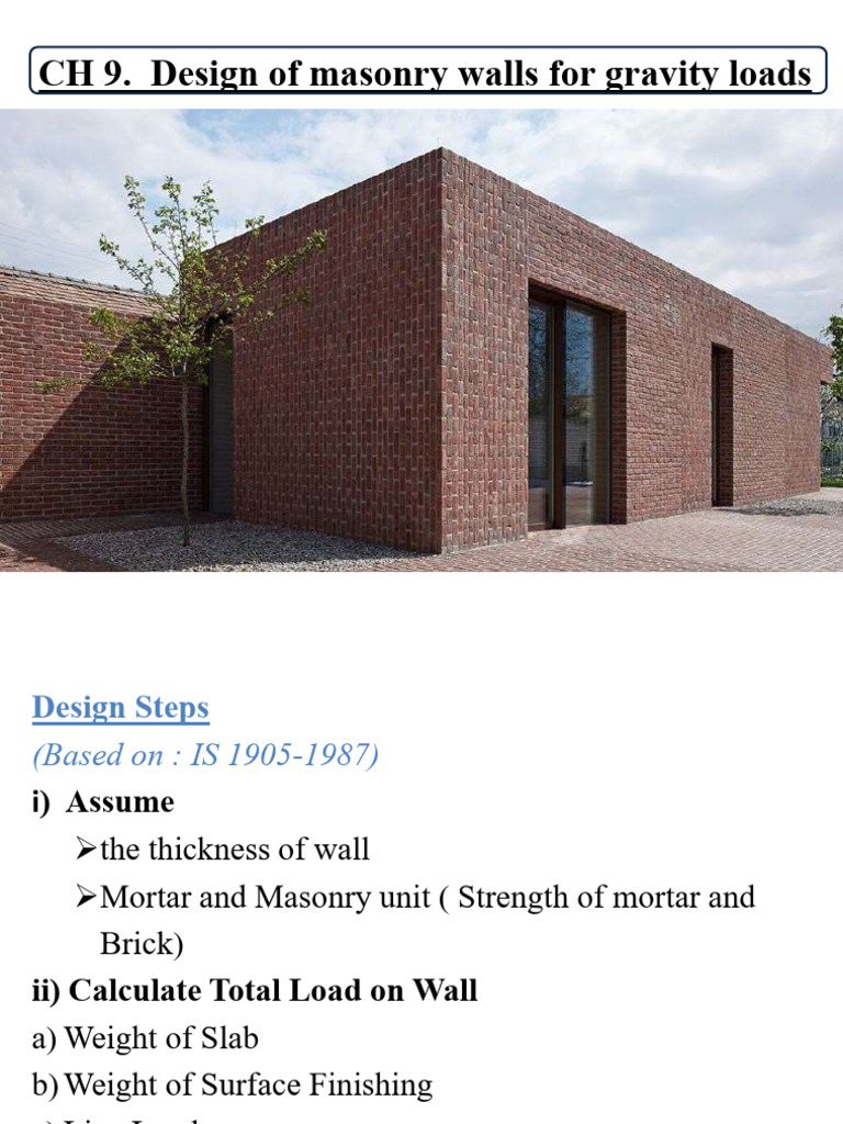 CH 9 Design of masonary wall for gravity load | PDF | Stress (Mechanics ...