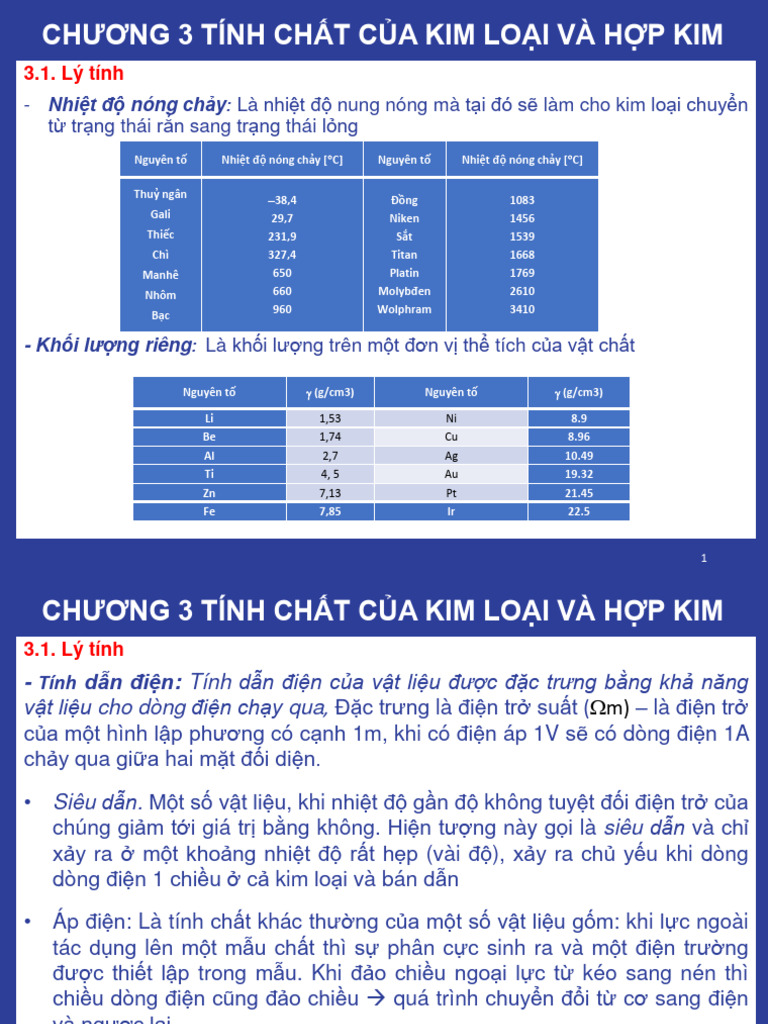 Chương 3. Tính chất của kim loại và hợp kim | PDF