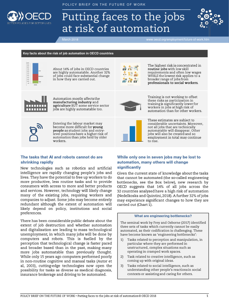 Future of Work: Job Automation Risks | PDF | Automation | Economies