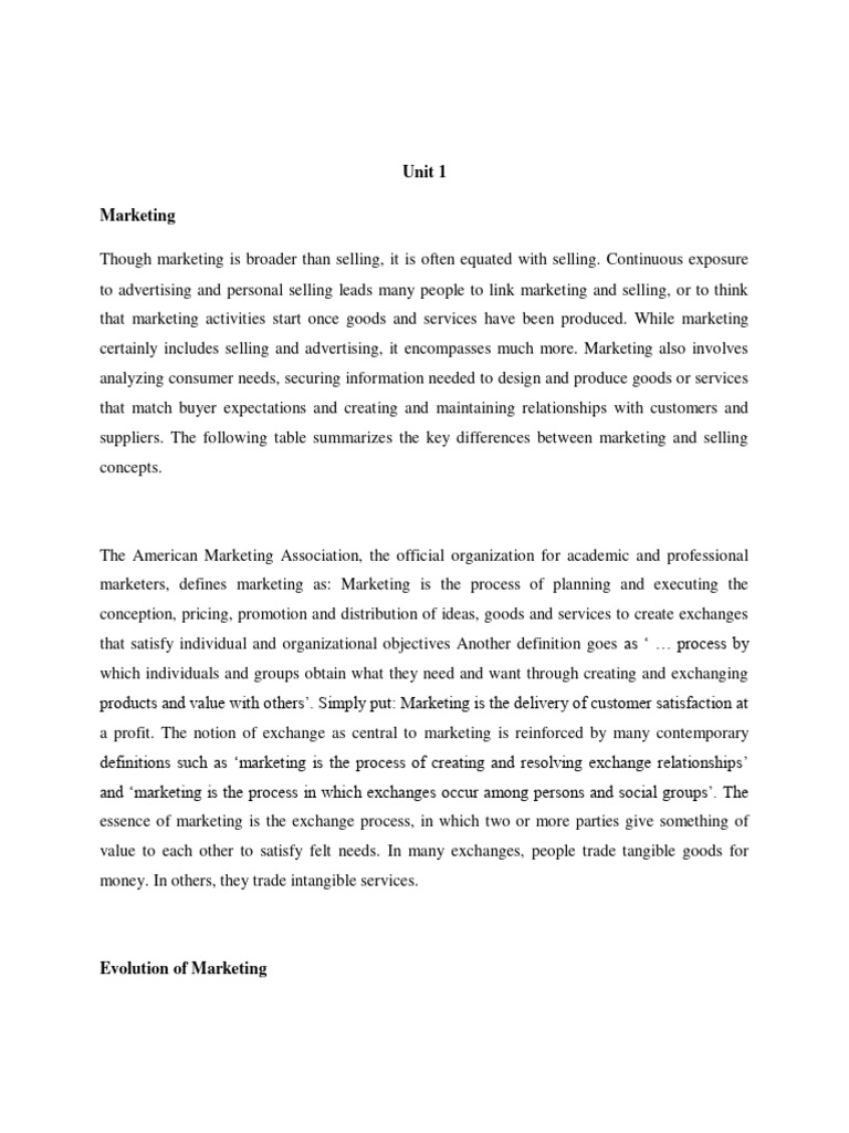 Marketing Unit 1 | PDF | Marketing | Marketing Research
