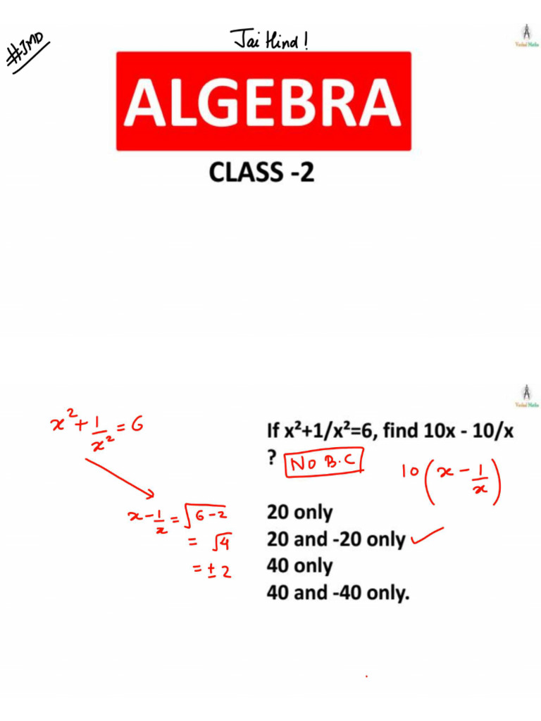 CLASS-2 Alg Qa | PDF