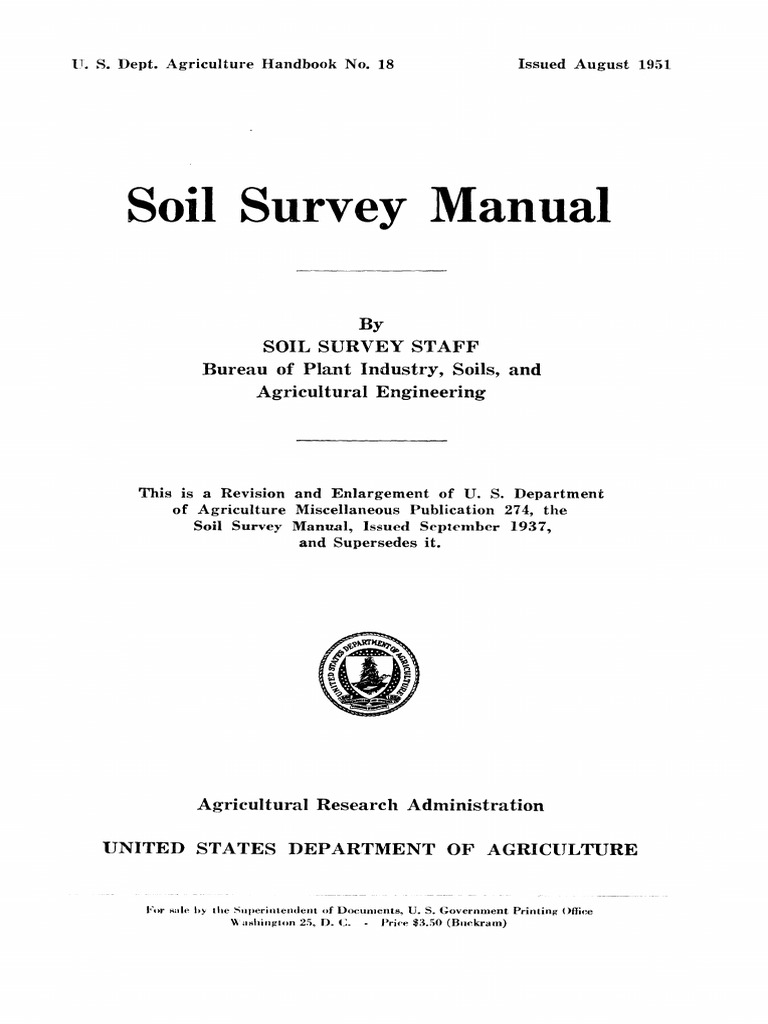 Soil Survey Manual: 1951 Edition | PDF | Soil | Experiment