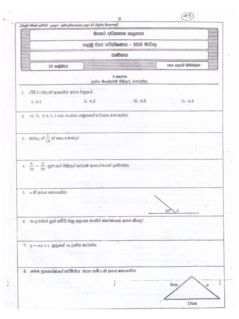 Grade10 Maths Firstterm | PDF