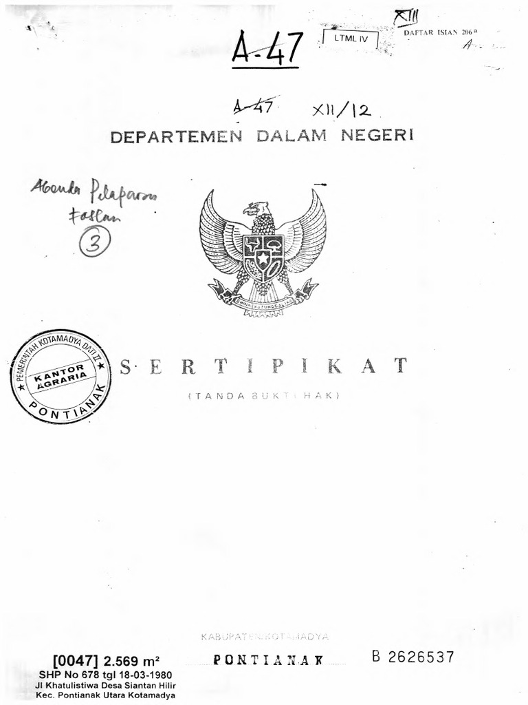 Sertkat Komplk Siantan Luas 2569 | PDF