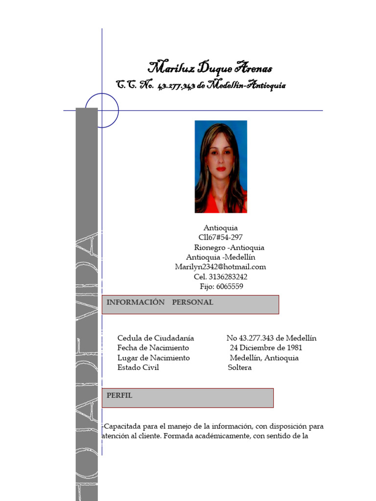 Hoja de Vida Mari | PDF