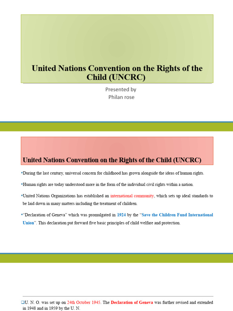 UNCRC: Child Rights Overview and Principles | PDF | Children's Rights ...