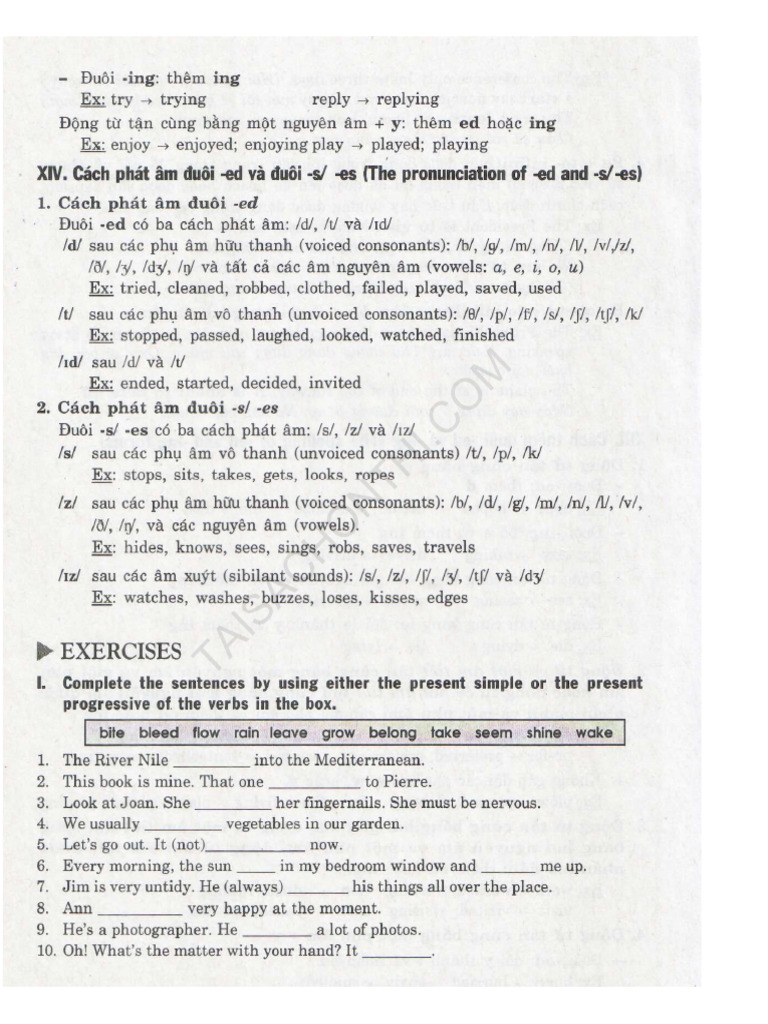 Exercise Key - Present Simple Present Continuous Tense | PDF