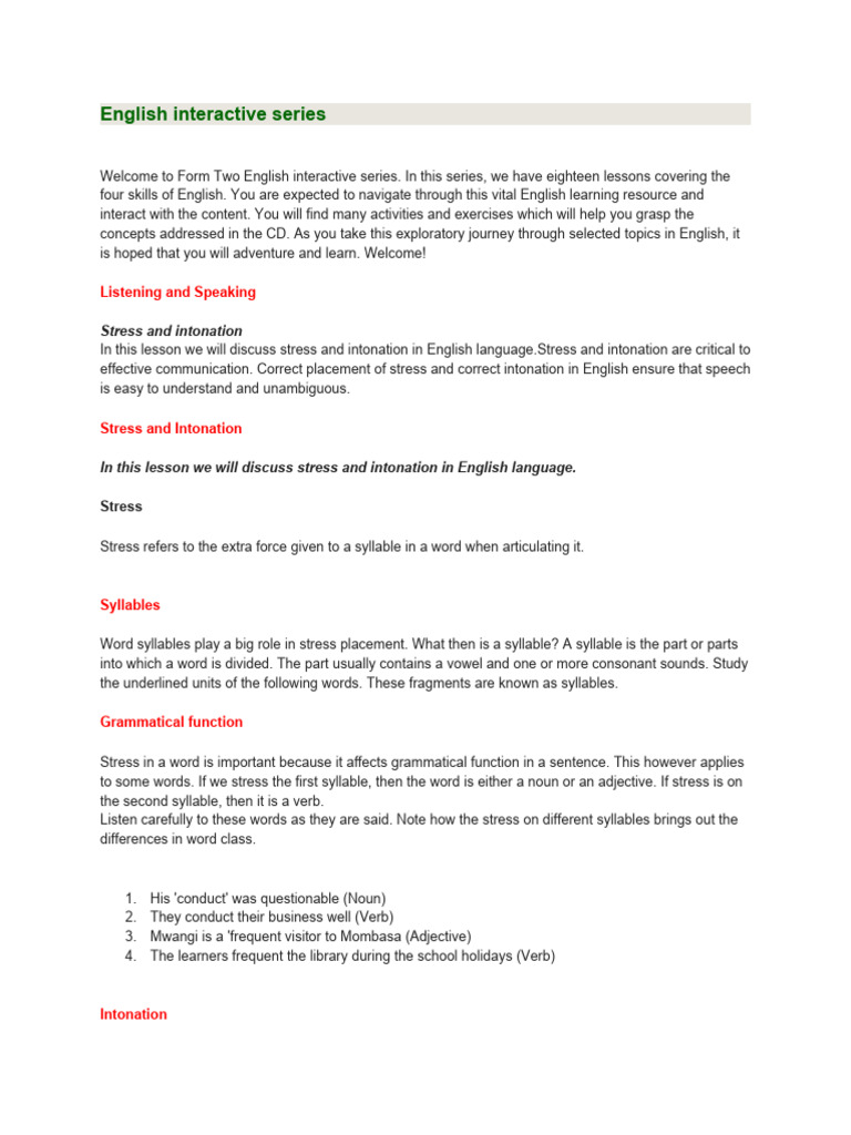 English Form 2 Notes | PDF | Clause | Adverb