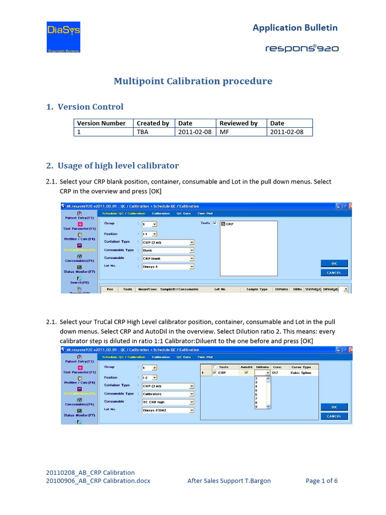 20110208_AB_Multipoint Calibration | PDF