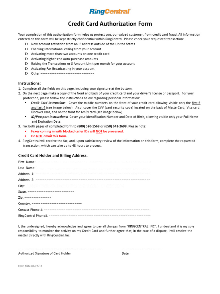 CCAF Form (1) | PDF | Credit Card | Visa Inc.