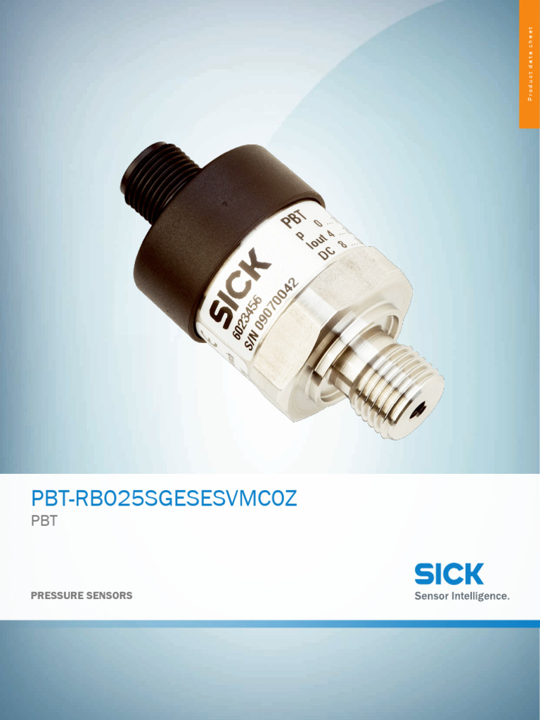 Datasheet PBT-RB025SGESESVMC0Z 6044477 en | PDF | Pressure Measurement ...