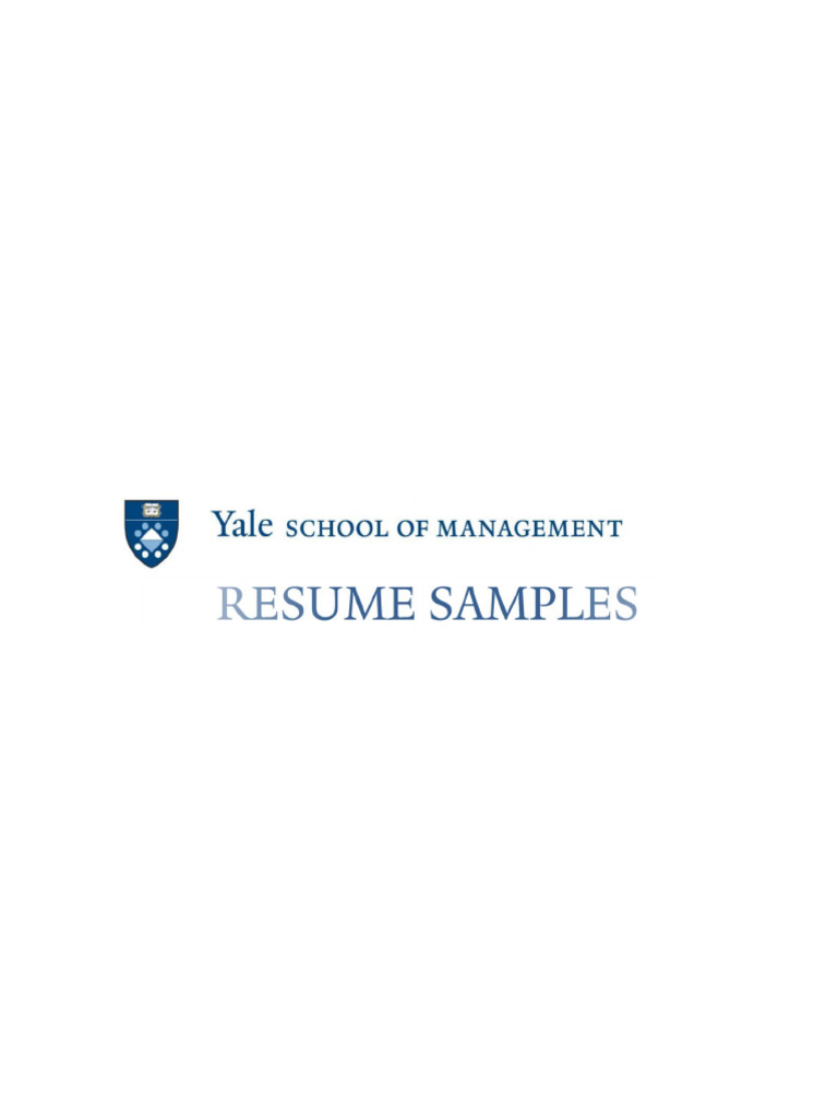 Yale MBA Resume Overview | PDF | Microfinance | Master Of Business ...