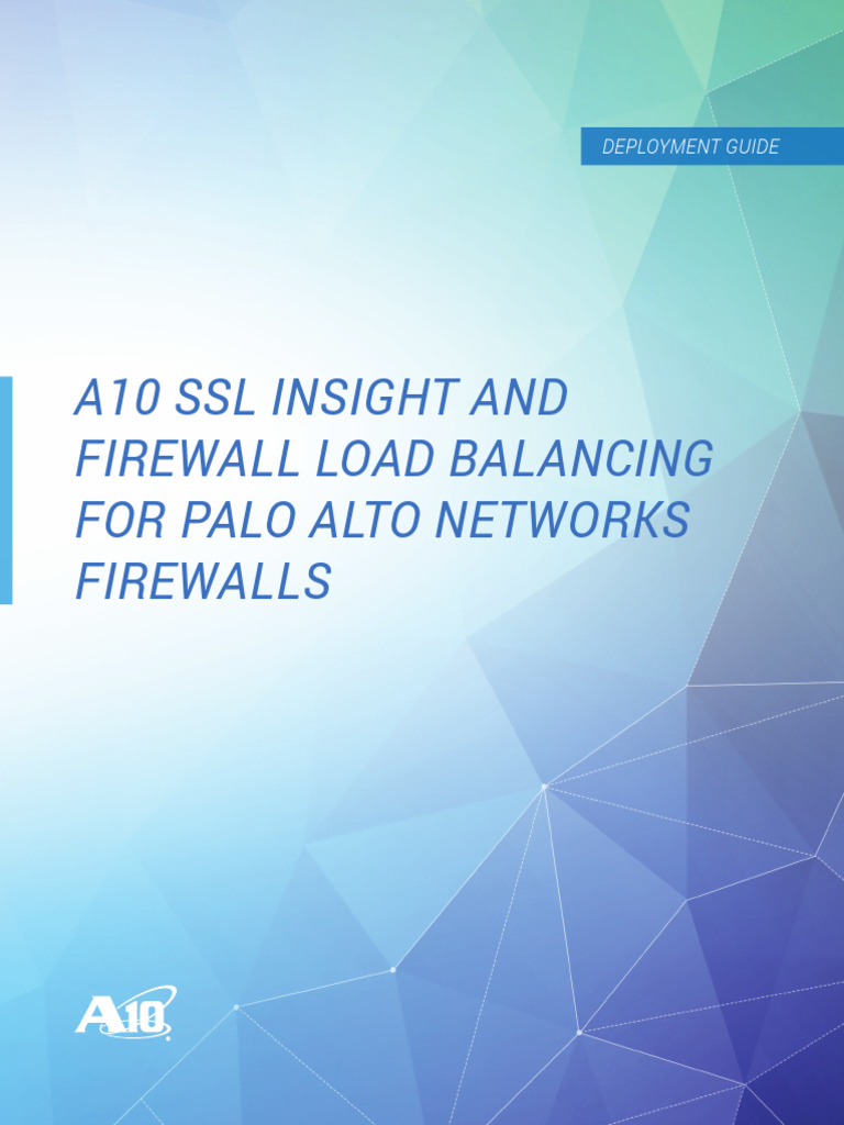 A10 Dg Palo Alto Networks Joint Firewall Load Balancing Solution Pdf Port Computer
