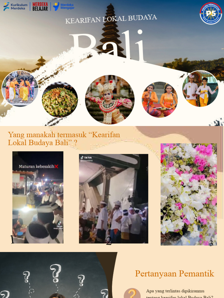 Presentasi P5 Kearifan Lokal Bali | PDF | Kajian Bahasa Asing | Agama ...