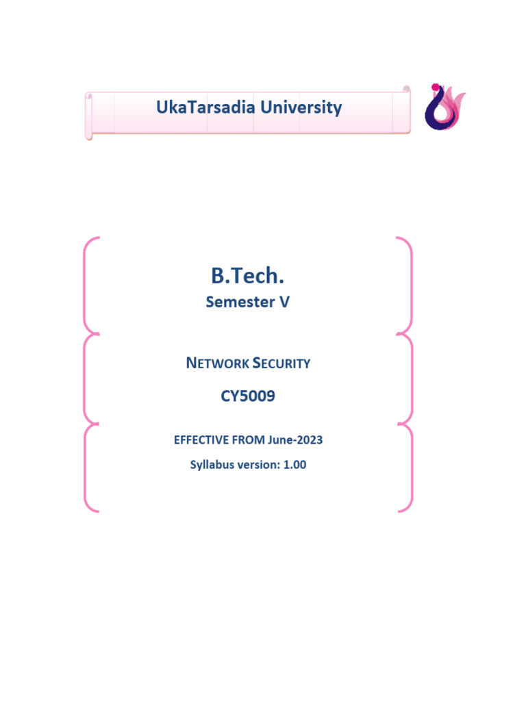 Syllabus Ns (Network Security) | PDF | Engineering | Computer Network