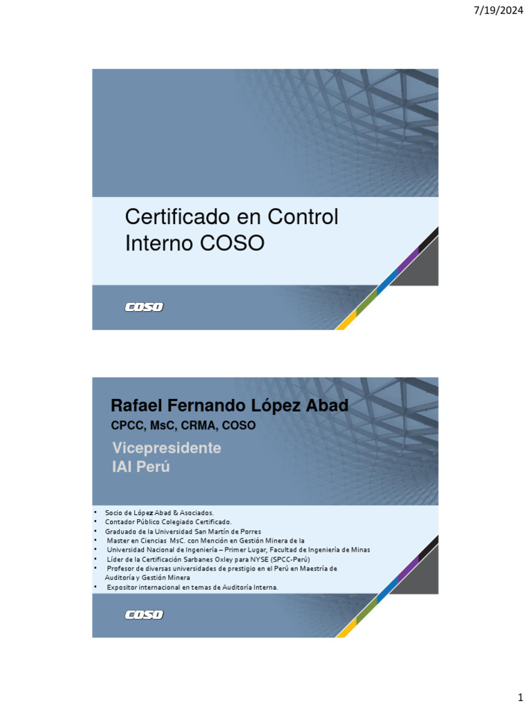 Coso 1 | PDF | Auditoría | Responsabilidad