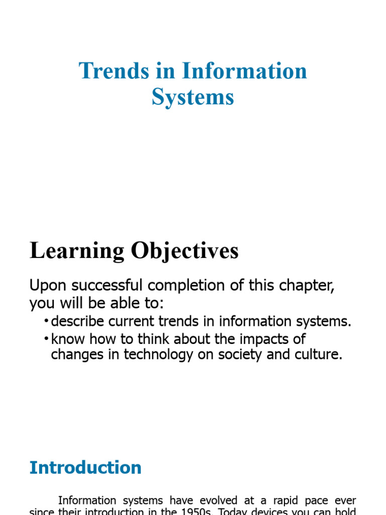 Trends in Information Systems | PDF | Tablet Computer | Mobile Phones