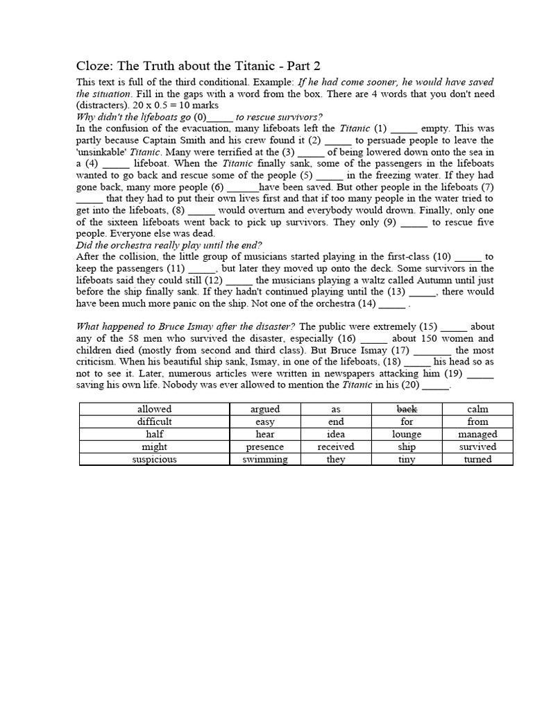 Cloze Tests | PDF | Watercraft | Passenger Ships