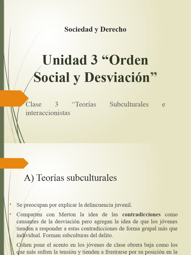 Derecho. U3C3 | PDF | Desviación (sociología) | La delincuencia juvenil